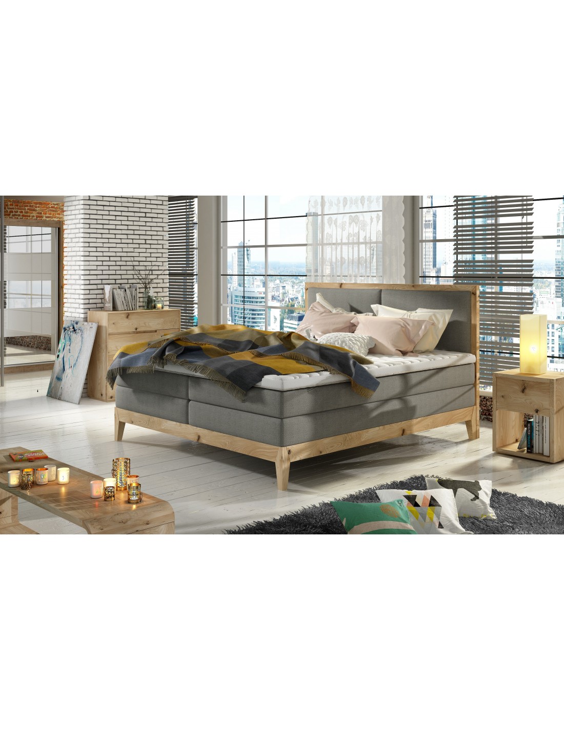 Pat boxspring suport masiv IDA