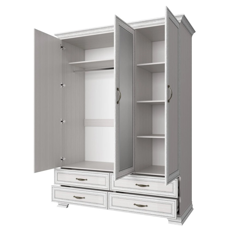 Set dormitor Tiffany (Tiffy) 1, alb vintage, format din pat 160, 2 ...